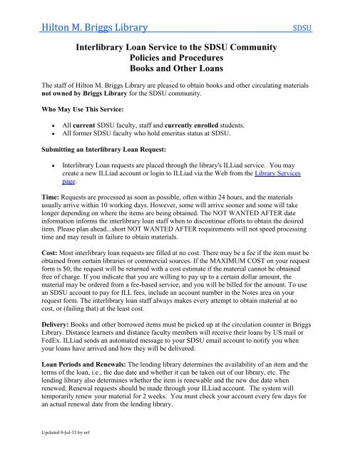 Interlibrary Loan Policy