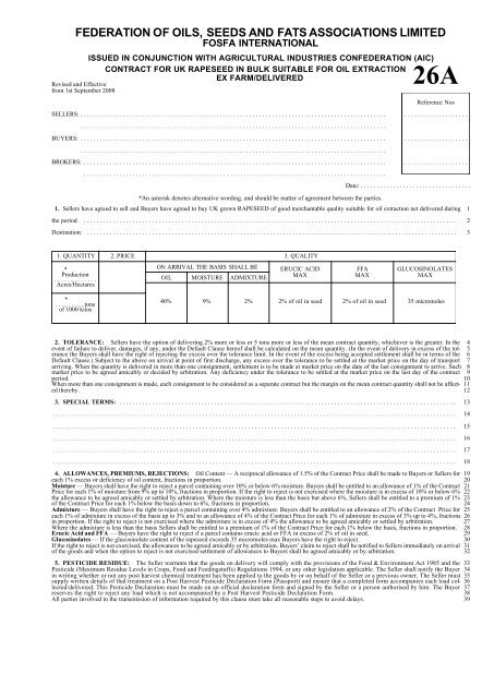 FOSFA 26A Contract - Gleadell