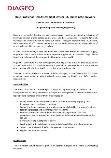 Role Profile for Risk Assessment Officer - Careers Development ...