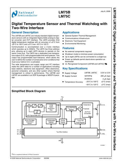 LM75B LM75C Digital Temperature Sensor and Thermal ... - Elfa