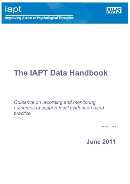 IAPT Data Handbook v2.0.1 - IT Shared Services