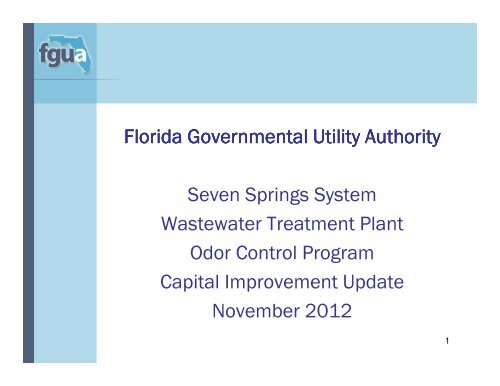 Florida Governmental Utility Authority Seven Springs System ... - FGUA