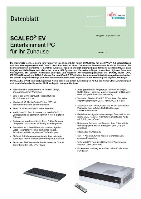 SCALEO EV Entertainment PC für Ihr Zuhause