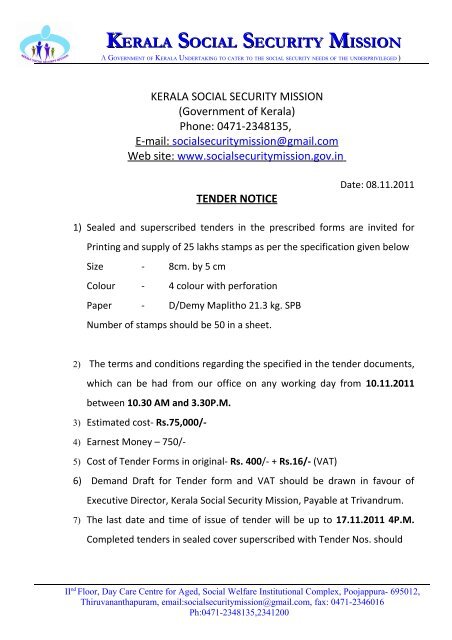 Tender notice 10.11 (1).pdf - Kerala Social Security Mission