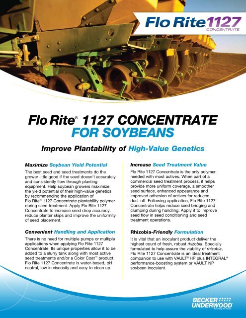 Flo Rite 1127 Concentrate Technical Sheet - Becker Underwood