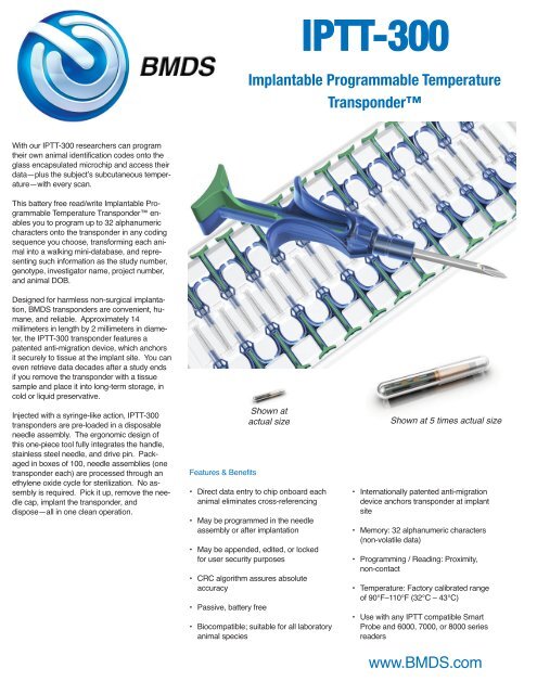 IPTT-300 Product Sheet - Bio Medic Data Systems