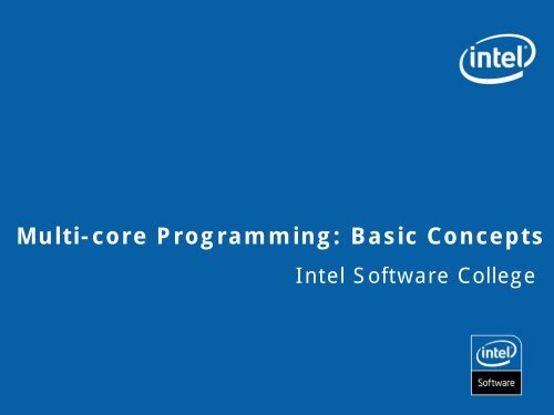 Multi Core Programming Basic Concepts