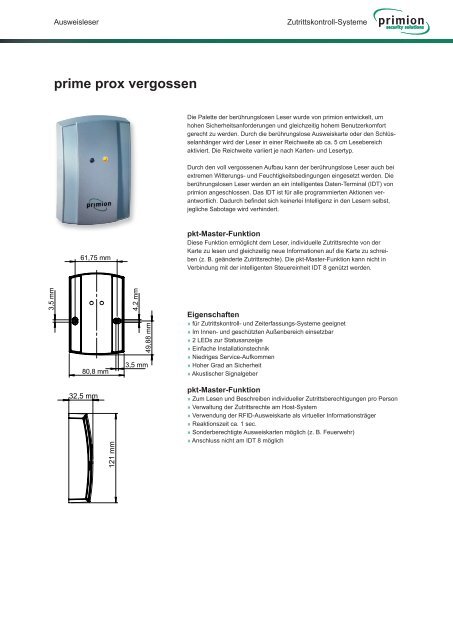 prime prox vergossen - primion Technology AG