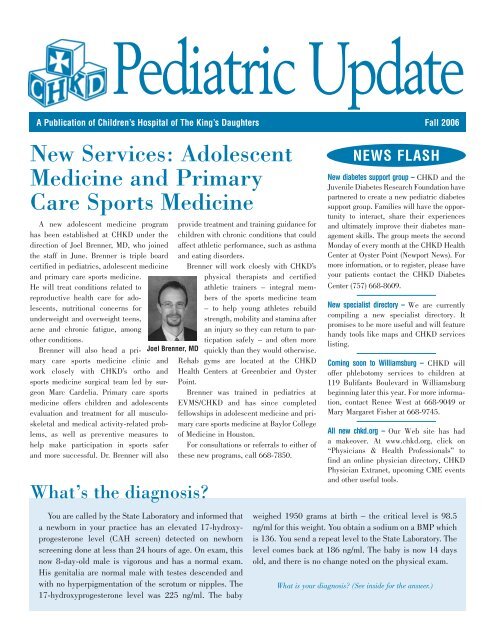 NEWS FLASH - Children's Hospital of The King's Daughters