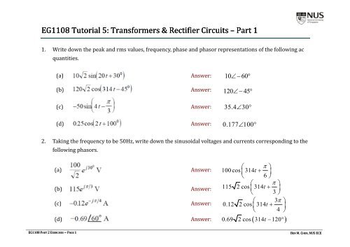 Tutorial Sets for Part 2