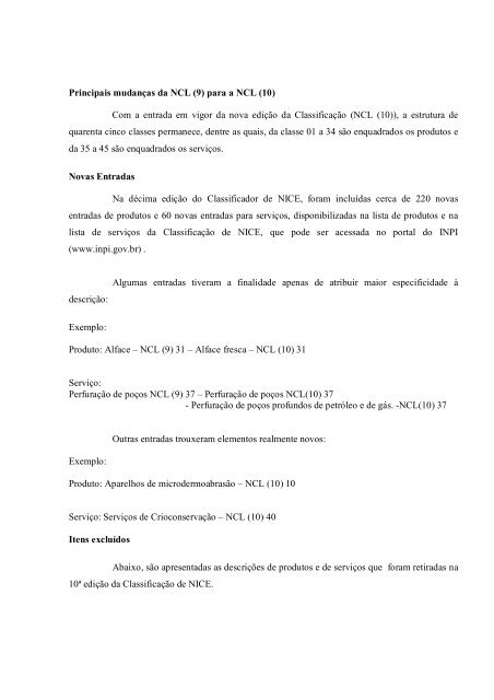 o que mudou da NCL (9) - Inpi
