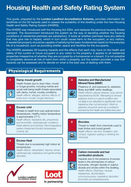 Open the Housing health and safety rating system