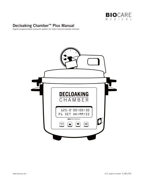 Decloaking Chamberâ ¢ Plus Manual - Biocare Medical