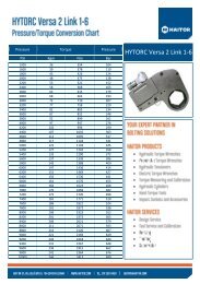 Hytorc Avanti 8 Torque Chart - Haitor