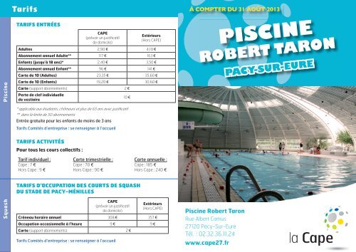 Plaquette piscine Pacy-2013-2014 - CAPE