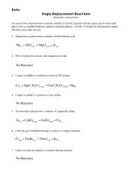 Worksheet #4: Single-Replacement Reactions ... - ScienceGeek.net