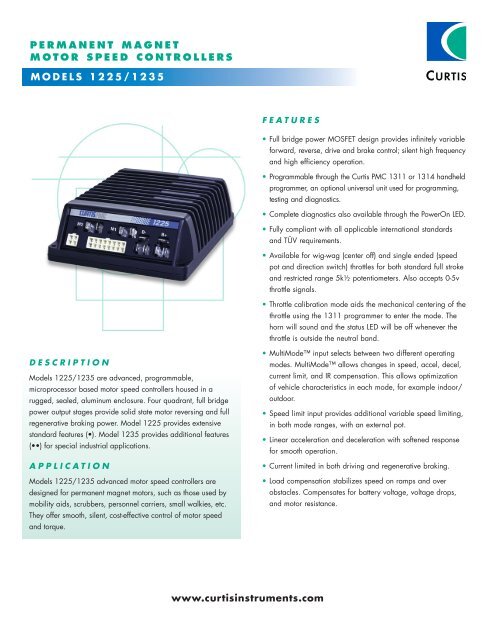 Data Sheets - Curtis Instruments