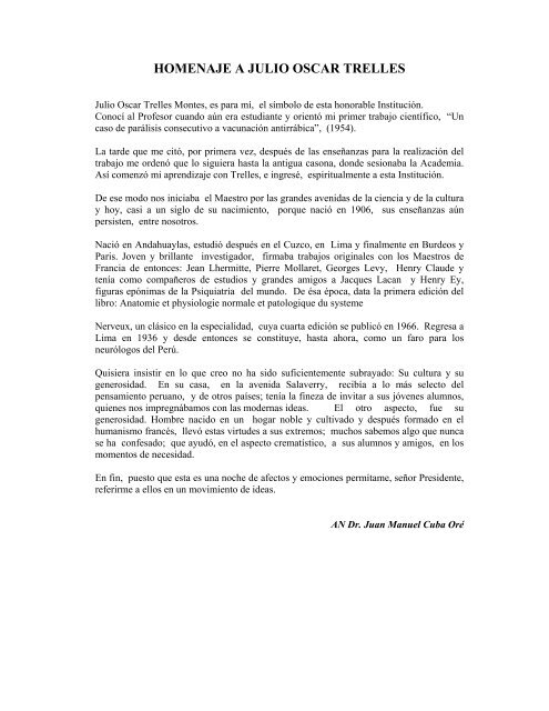 HOMENAJE A JULIO OSCAR TRELLES - academia nacional de ...