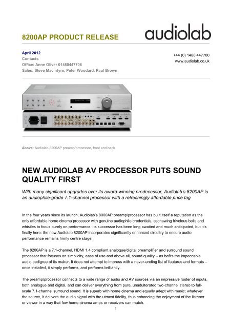 new audiolab av processor puts sound quality first - HiFix