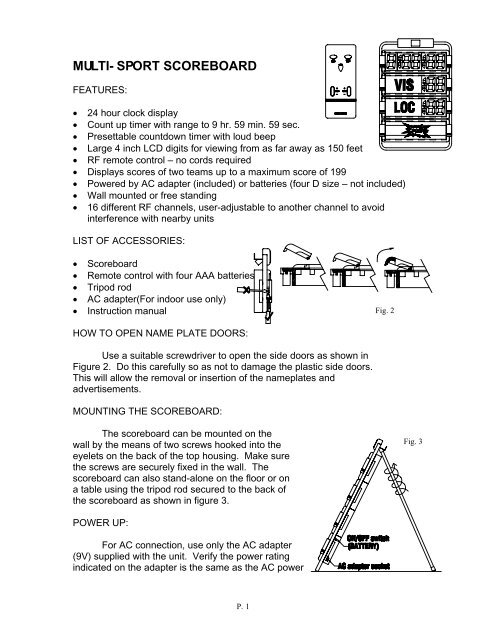 Scoreboard Instructions - by CEI