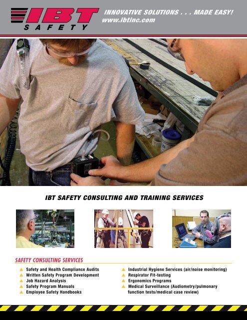 Safety Consulting & Training Flyer - IBT, Inc.