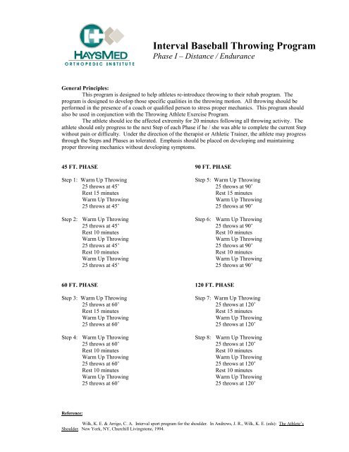 Interval Baseball Throwing Program