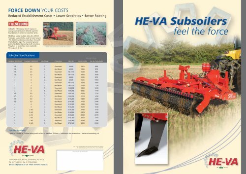 Download the HE-VA Subsoiler PDF brochure - Opico