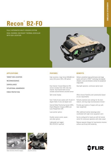 Recon® B2-FO - FLIR.com - FLIR Systems
