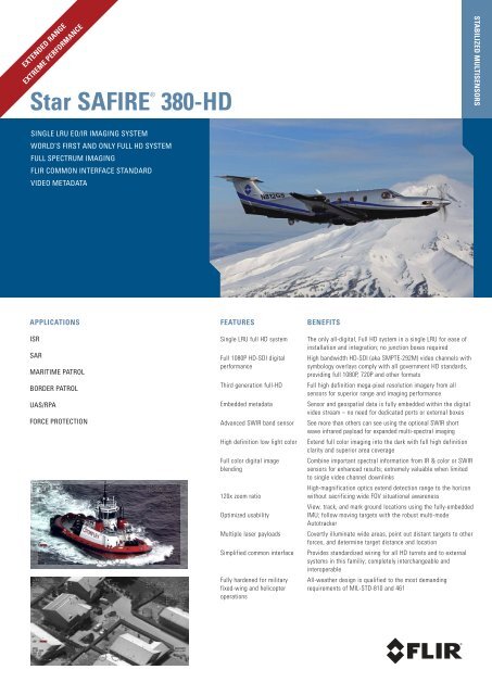 Star SAFIRE 380-HD - A4 06012012.indd - FLIR.com - FLIR Systems