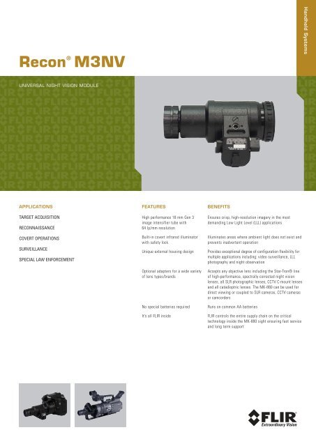 Recon M3NV - A4 10222010.indd - FLIR.com - FLIR Systems