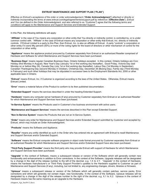 Software Support And Maintenance Agreement Template