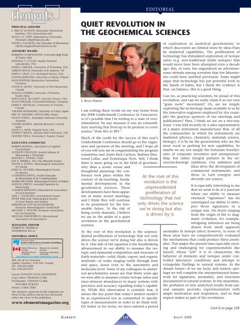 Editorial - Elements Magazine