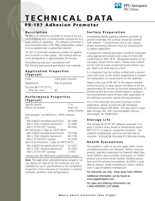 PR-187 Adhesion Promoter - ABLE Aerospace Adhesives