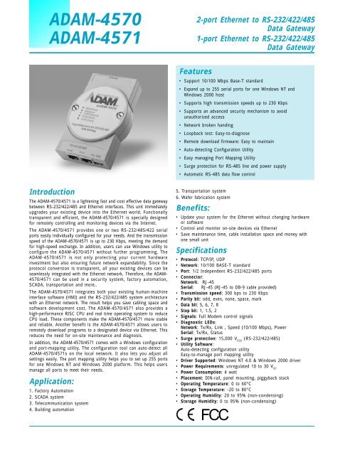 datasheet ADAM-4570/71 - Wega