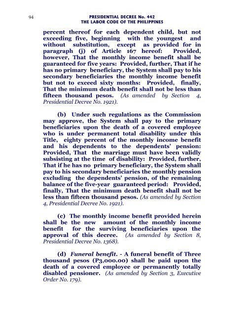 94 PRESIDENTIAL DECREE No