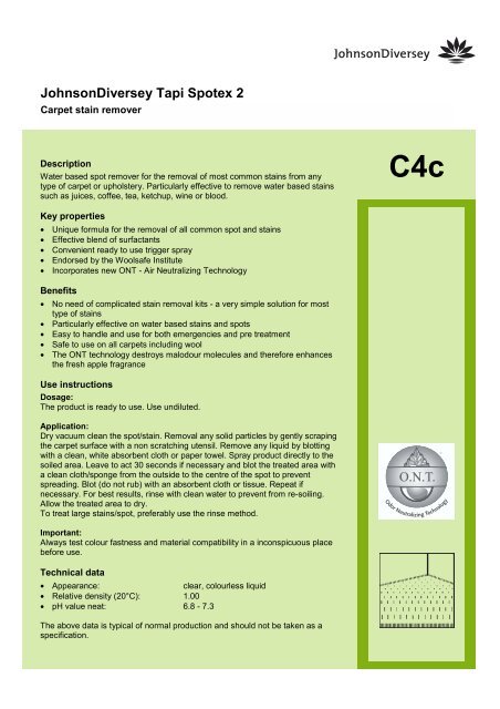 C4c JohnsonDiversey Tapi Spotex 2 - Western Hygiene