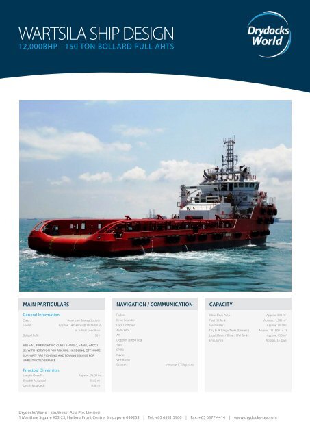 Wartsila Ship Design 12000 BHP â 150 ton ... - Drydocks World