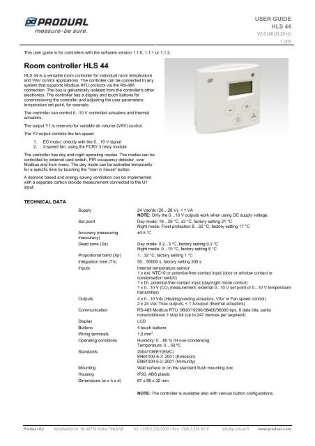Room controller HLS 44 - sensortec