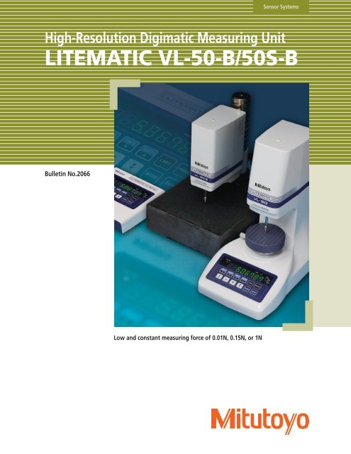 LITEMATIC VL-50-B/50S-B - Mitutoyo America Corporation