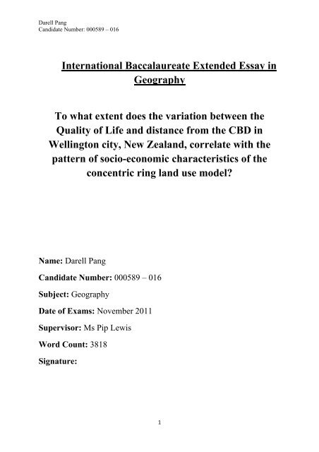 International Baccalaureate Extended Essay in ... - Scots College