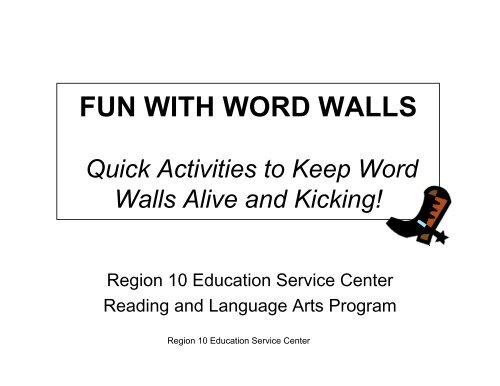 Word Wall Activities