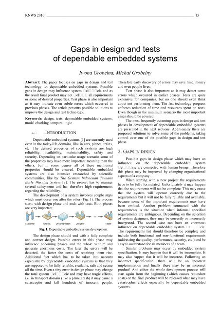 Gaps In Design And Tests Of Dependable Embedded Systems