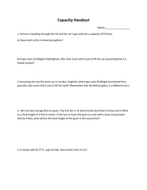 Capacity Handout - AbbyNet Telecommunications System
