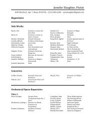Sample Repertoire List - Kaufman-Center