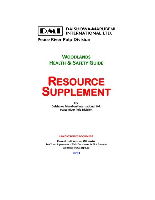 2013 Woodlands Health & Safety Guide Resource Supplement