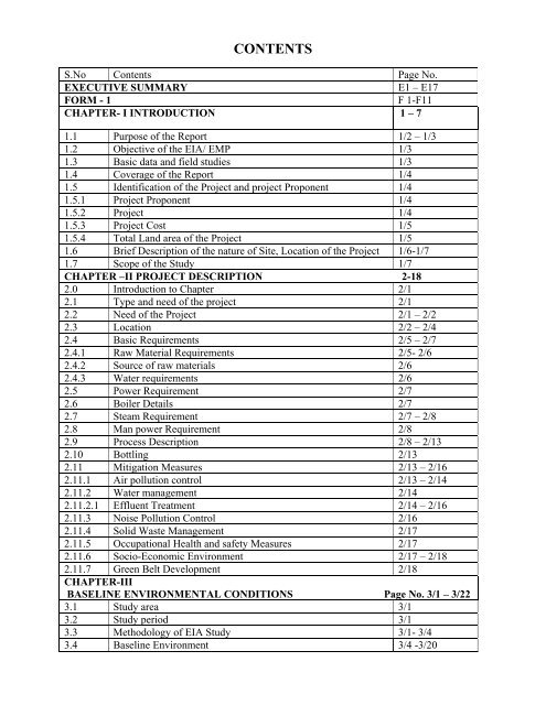CONTENTS - HP State Pollution Control Board