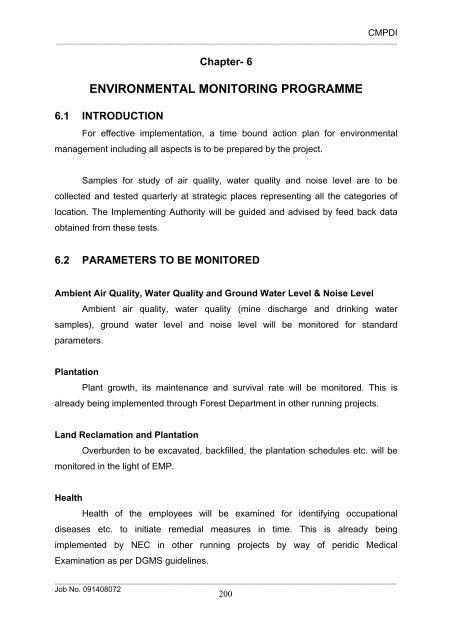 environmental monitoring programme - Pollution Control Board ...