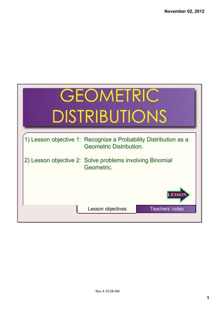 GEOMETRIC DISTRIBUTIONS