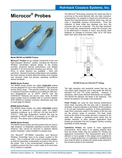 MicrocorÂ® Probes - Rohrback Cosasco Systems