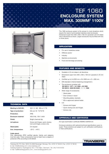 Datasheet - Tranberg